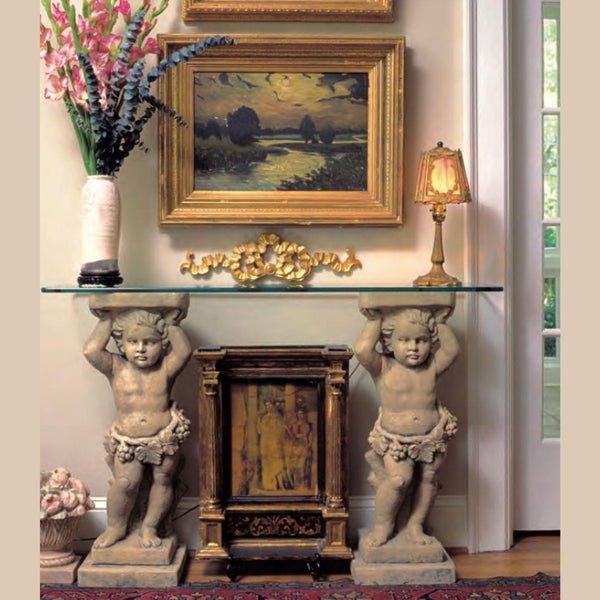 Baby Bacchus Dionysos Standing Statue or Console for Glass Top 31H