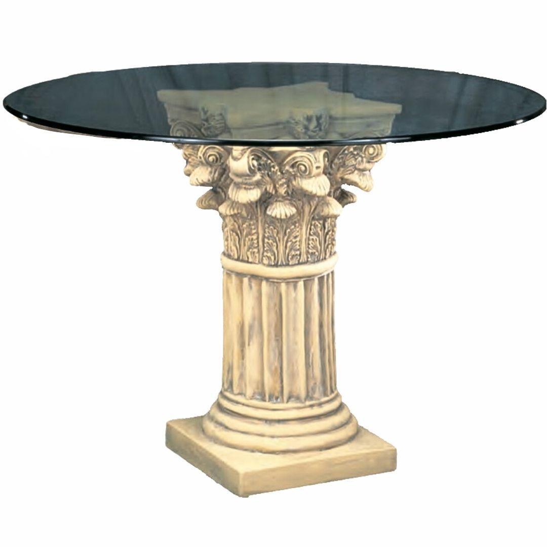 Corinthian Column Wide Fluted Dining Table Base 29H