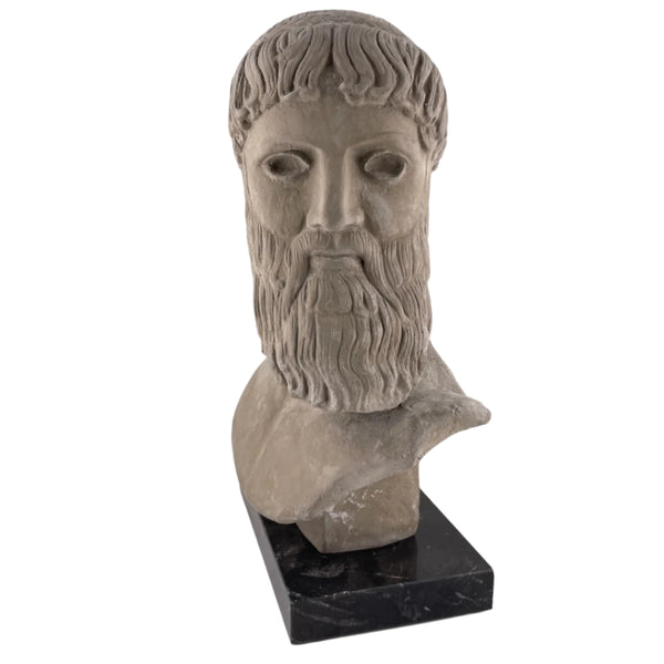 Statue - Greek Zeus of Artemision Head 9 x 6 x 3.5 in AS IS ATTIC no r ...