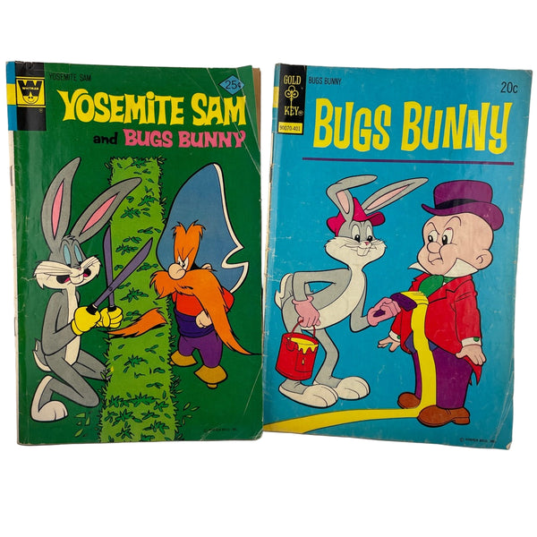 Comic Book - Set of 2 Vintage Bugs Bunny and Yosemite Sam with Bugs Bu ...