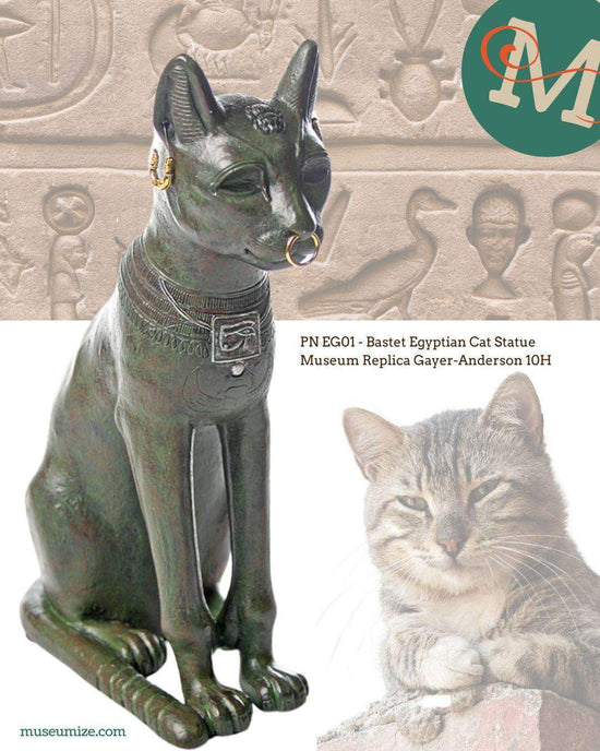 Bastet Egyptian Cat Statue Museum Replica Gayer-Anderson 10H ...