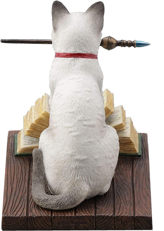 Cat Casting Magic Spell from Spell Book Lifelike Statue NEW attic ...