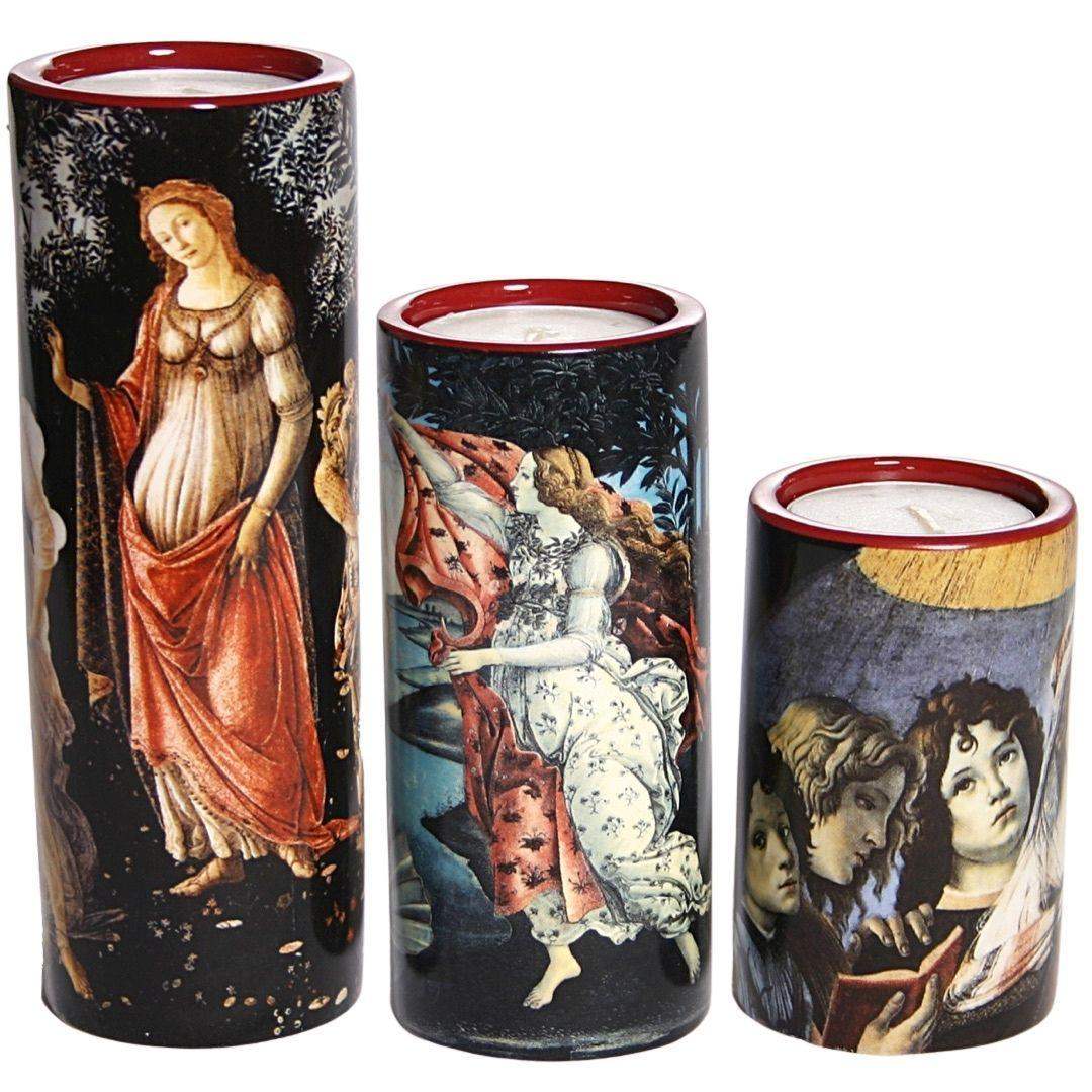 Botticelli Women Venus Three Graces Mary Tealight Ceramic Candleholder