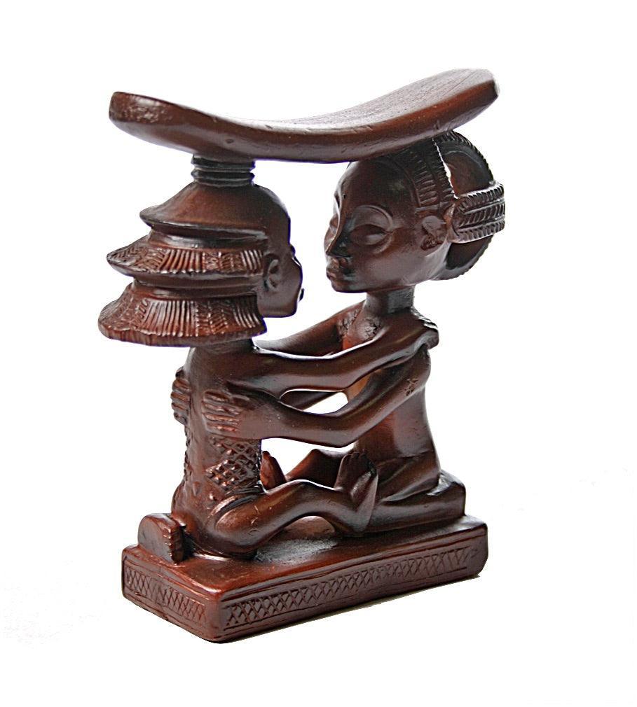 Luba Couple West African Congo Wedding Headrest Statue Man Woman 5.25H ...