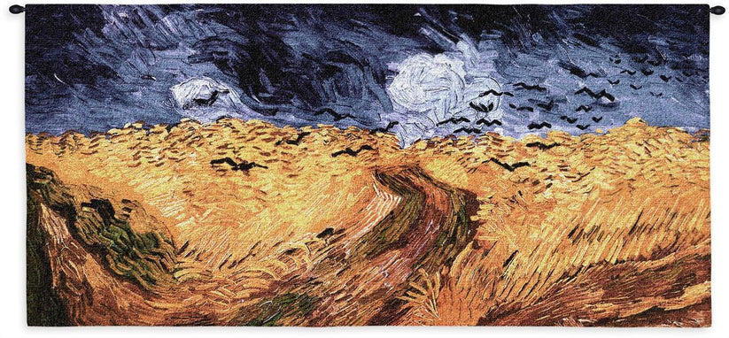 Van Gogh Wheat Fields with Crows Blackbirds Yellow Blue Woven Museum W ...