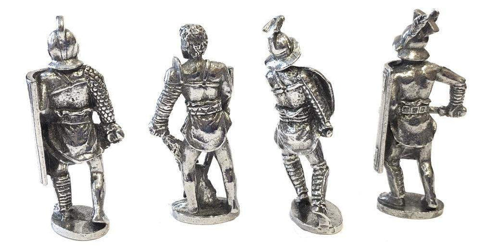 Roman Gladiator Pack of 4 Miniature Play Figures Metal 1.5H – Museumize.com