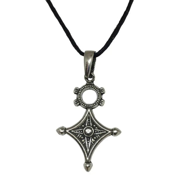 Taureg Cross Berber Four Directions Pendant Pewter Unisex Charm Neckla ...