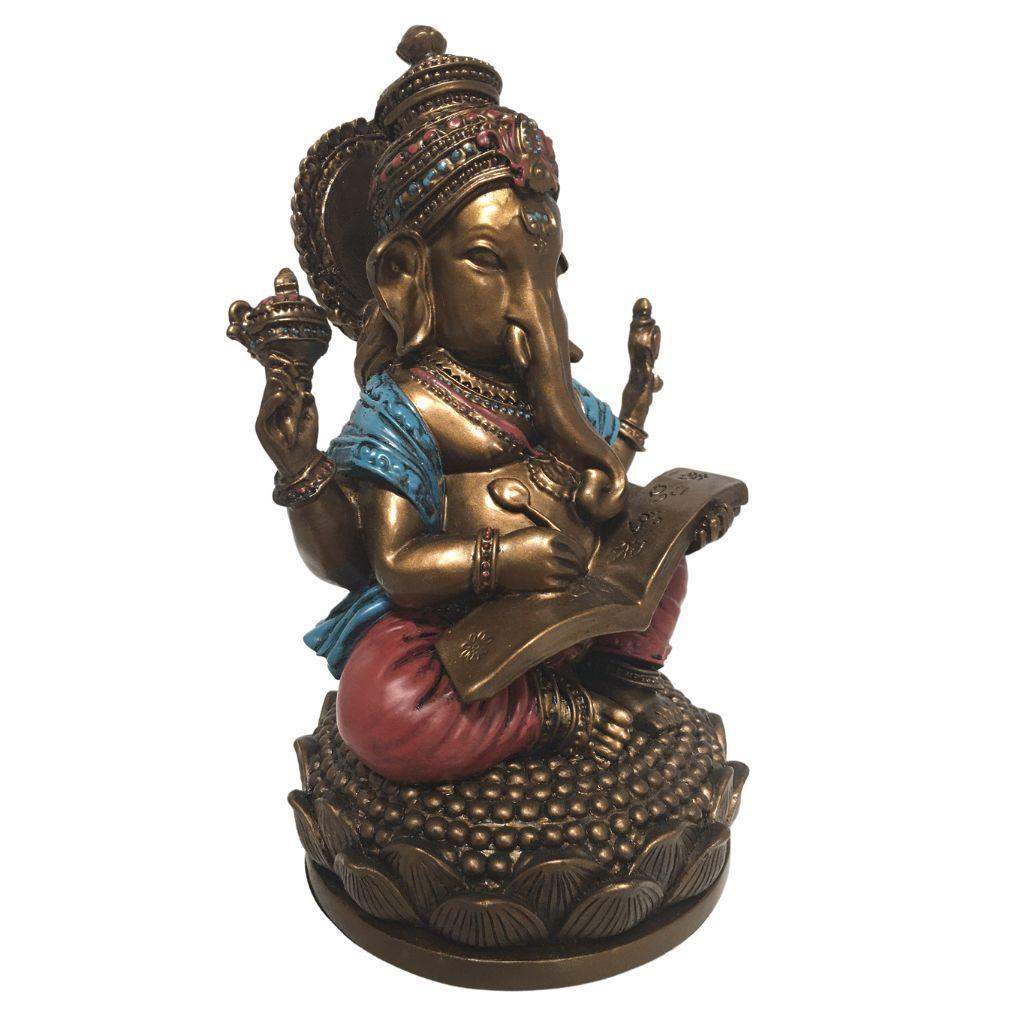 Ganesh Writing the Mahabharata Hindu Statue Bronze Finish 6.75H ...