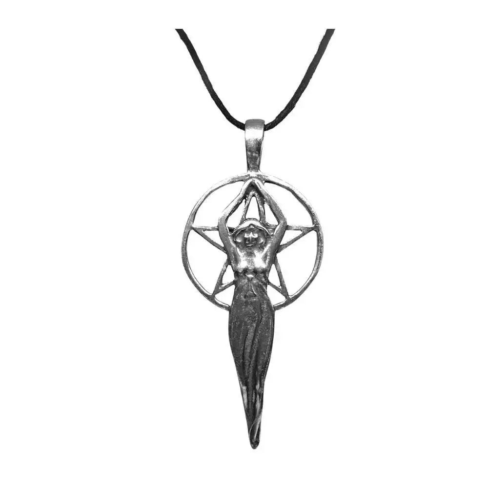 Pentacle of the Goddess Wiccan Sorcery Unisex Pewter Pendant Charm Nec