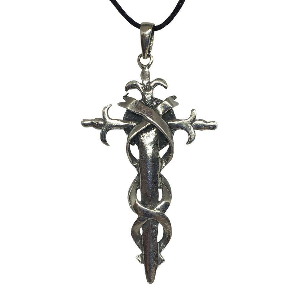 Pentacle of Sword Wiccan Sorcery Unisex Pewter Pendant Necklace 2.5L ...