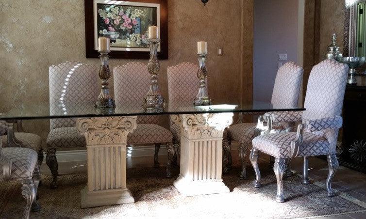 Square Fluted Classical Corinthian Dining Table Base 29H – Museumize.com