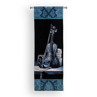 Violin Instrument on Shelf Music Room Woven Wall Tapestry – Museumize.com
